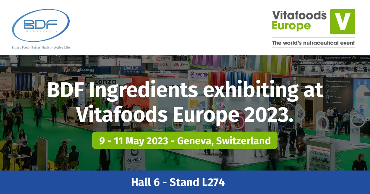 BDF Ingredients exhibiting at Vitafoods 2023 - BDF Ingredients